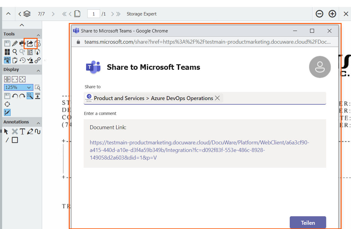 New interface: DocuWare Connect to Teams