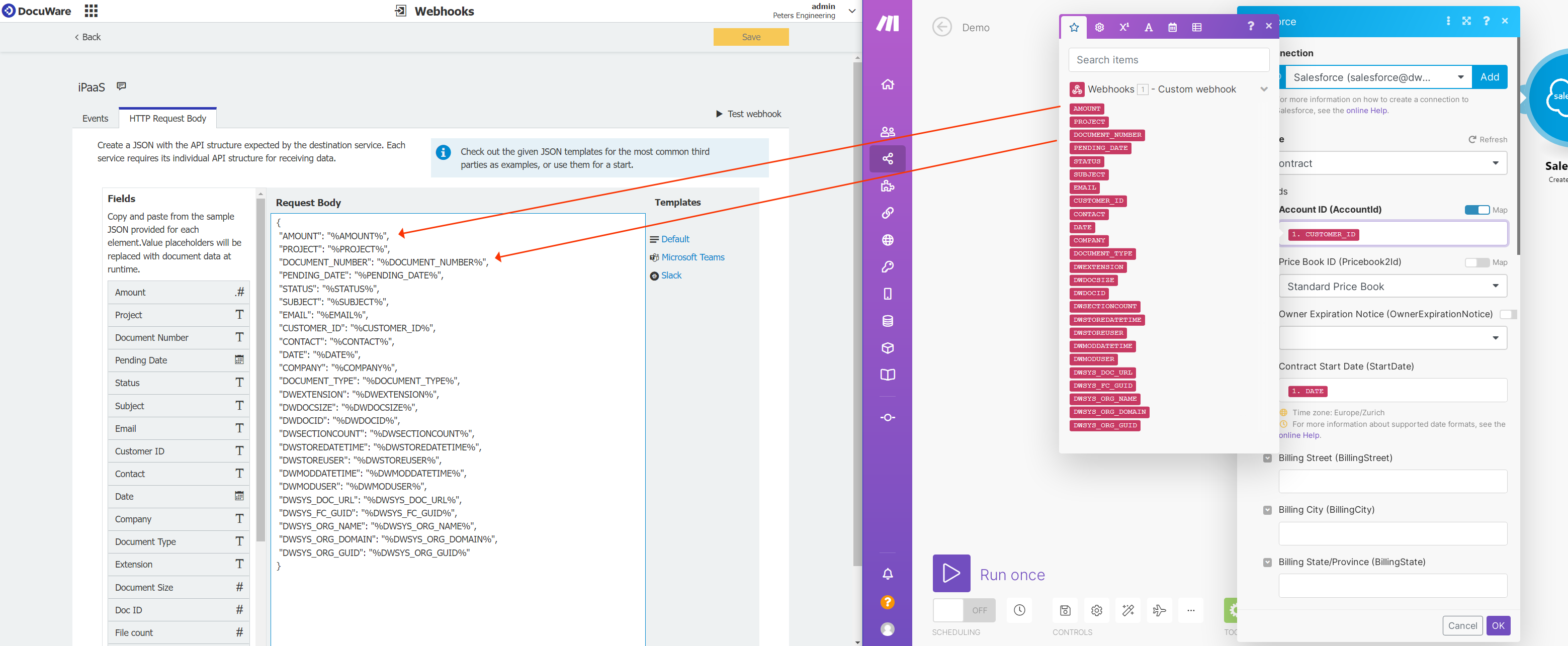File cabinet notifications optimized for iPaaS