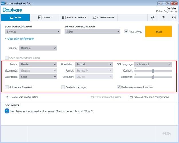 Modificación sencilla de las opciones de escaneo