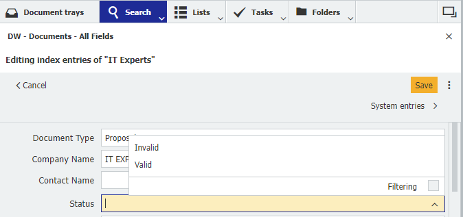 How to change index entries for 100+ documents at once