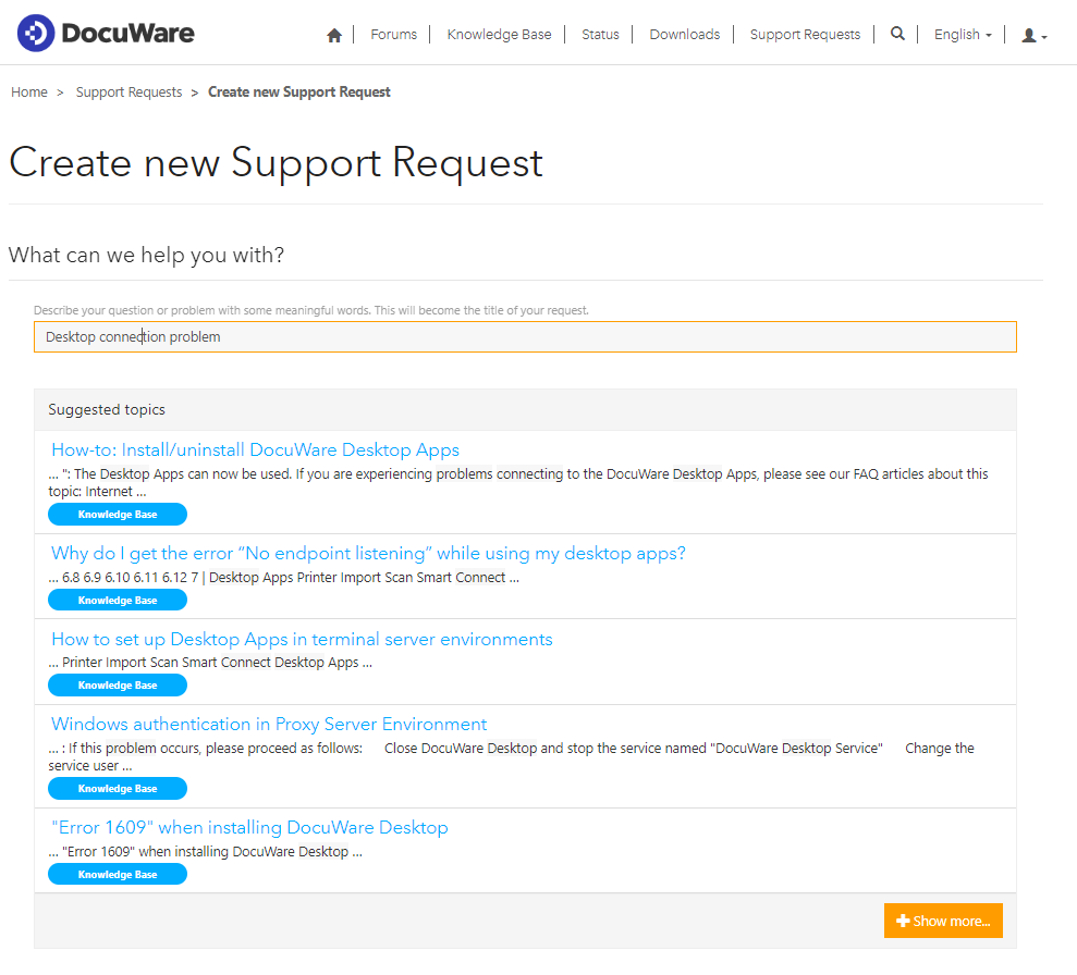 How to: Open a support request