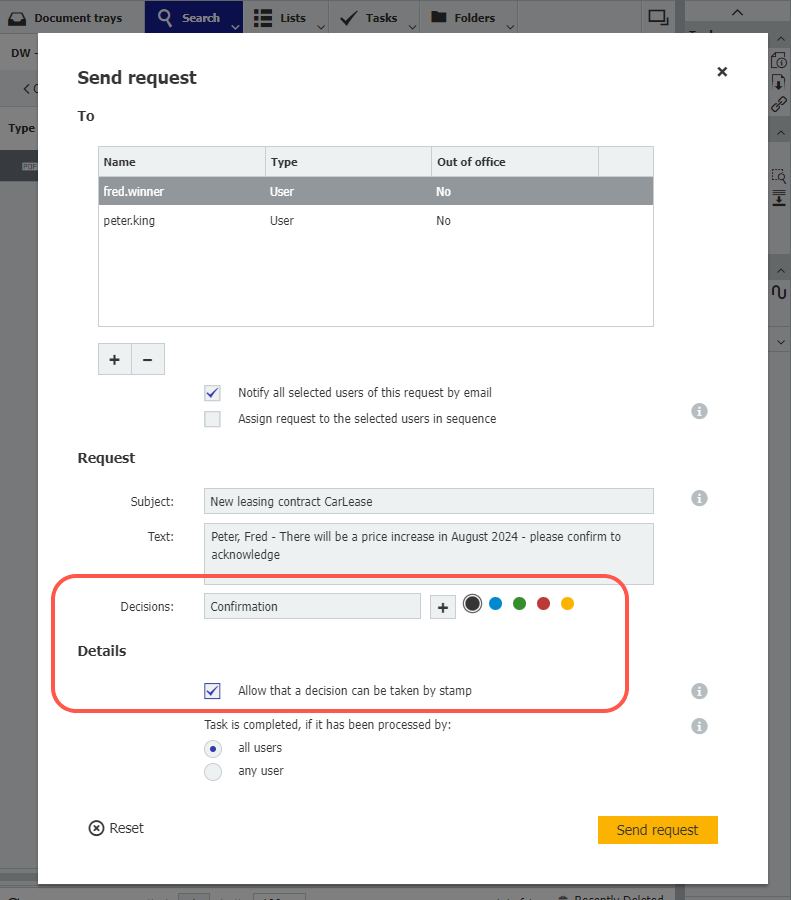 Quick approvals and confirmation with ad-hoc workflows