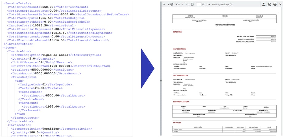 Process all invoice formats and XML documents