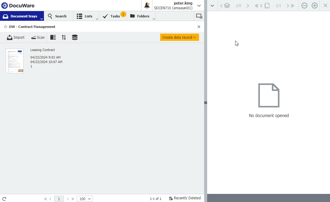 Customize your startup view for DocuWare
