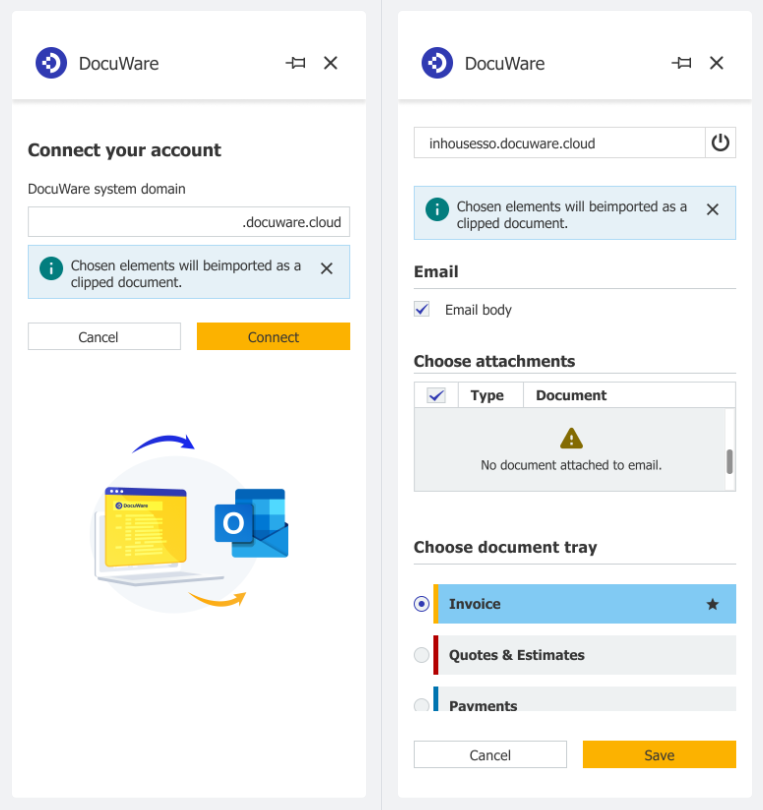 Update for the DocuWare Add-in for Microsoft Outlook