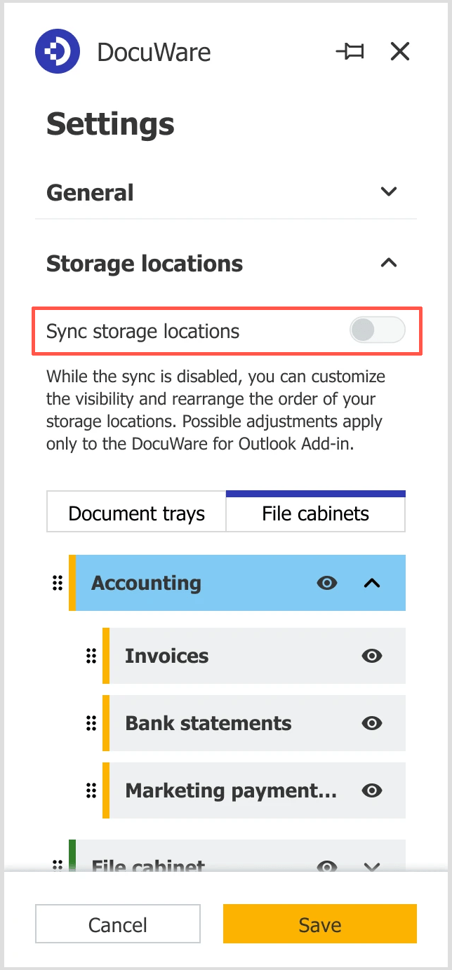 Update for the DocuWare Add-in for Microsoft Outlook