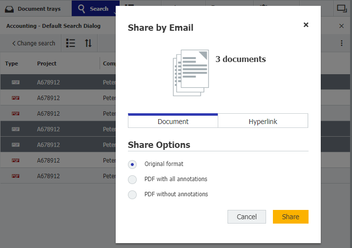 All at once: send or print multiple documents