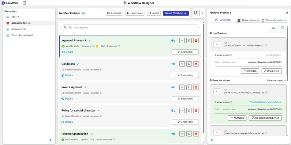 BETA für webbasierten Workflow Designer