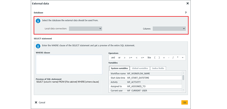 Workflow: Contract Management Using Locally Stored Data