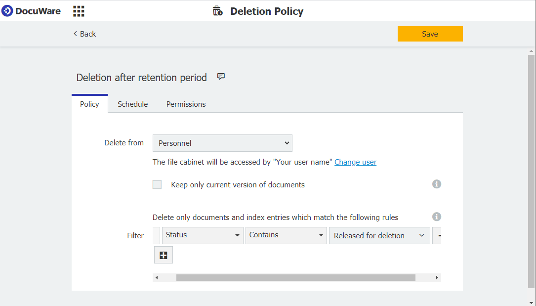 Retain documents – then delete them once the time is up