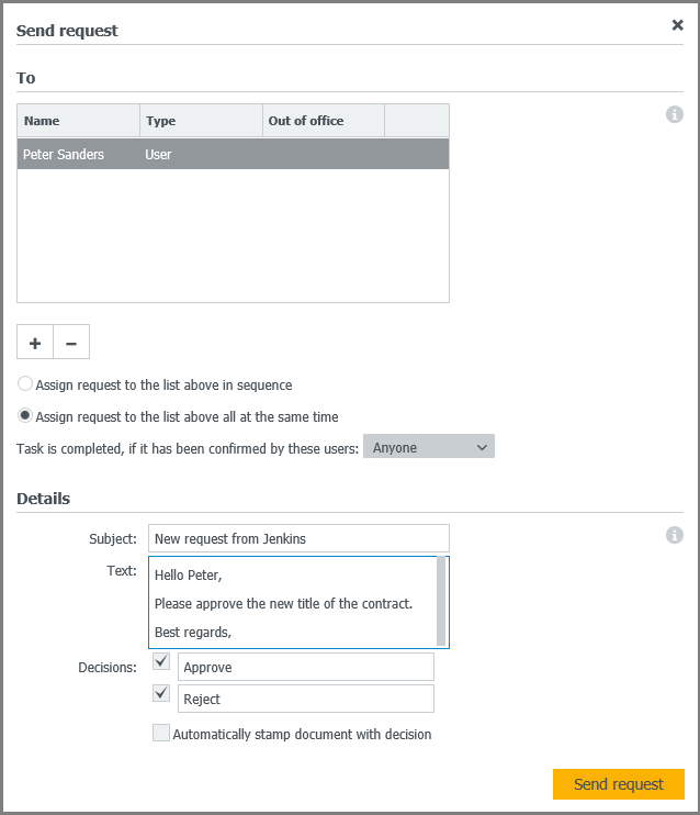 A Request for Quick Decisions