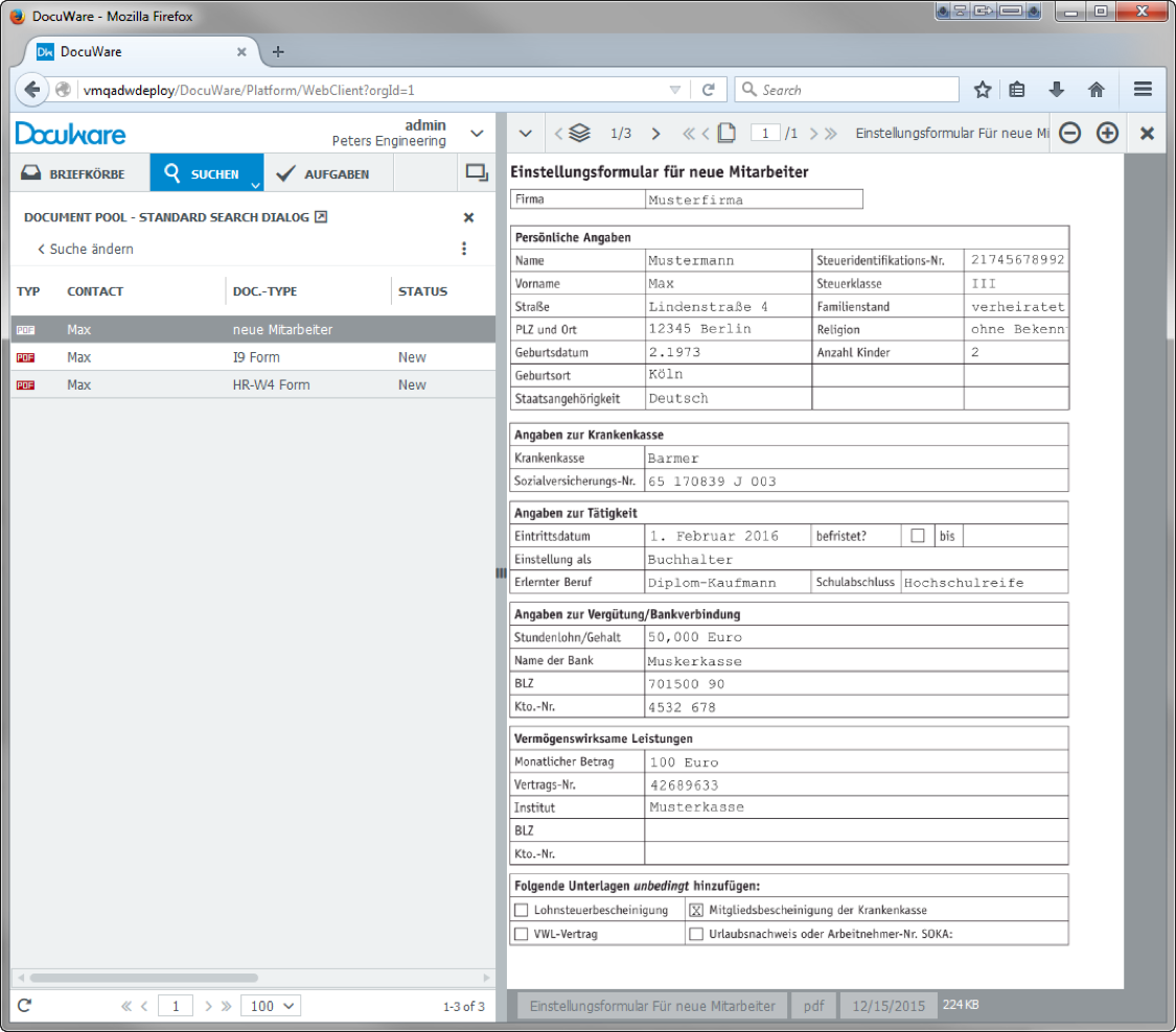 Daten von neuen Mitarbeitern optimal erfassen