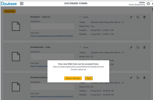 DocuWare Forms: Employee On-boarding