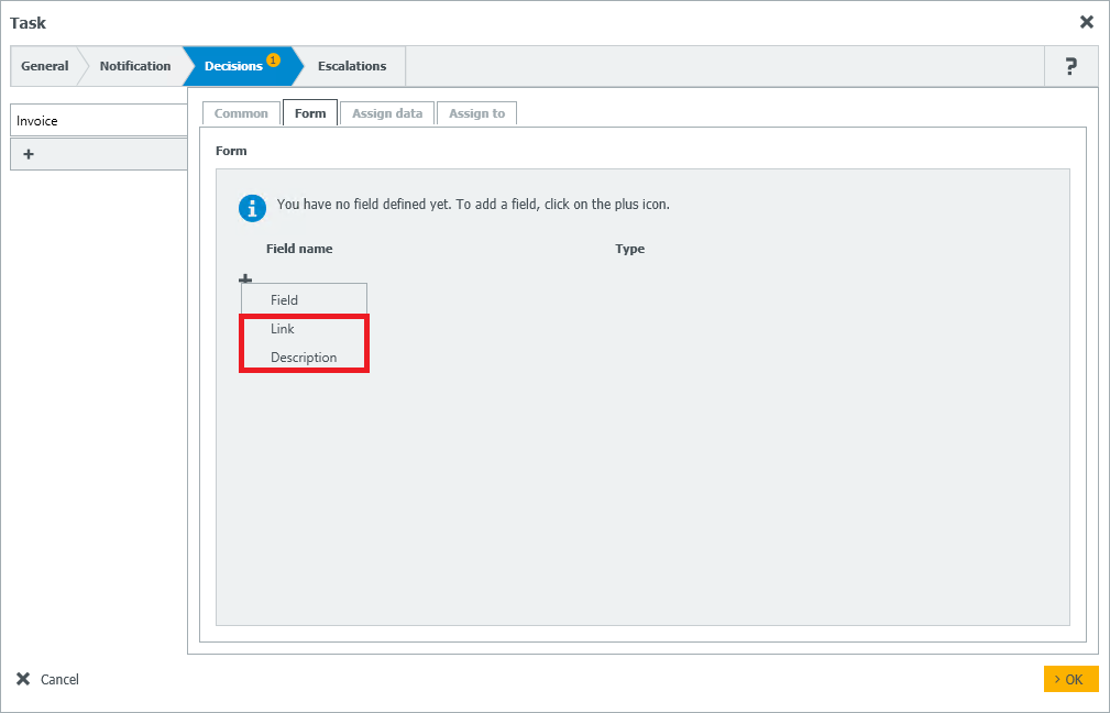 Workflow Forms: Embedding Links to Other Applications