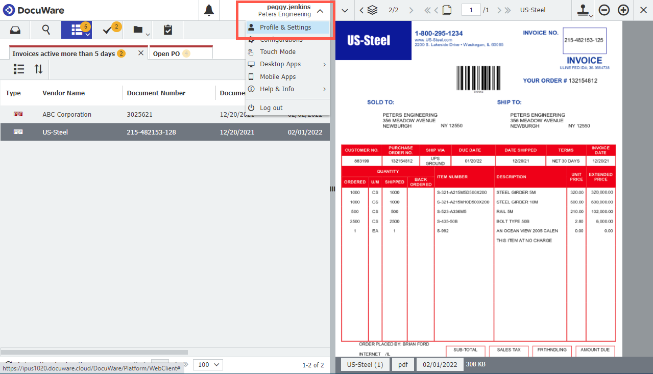 Better overview: DocuWare on two screens