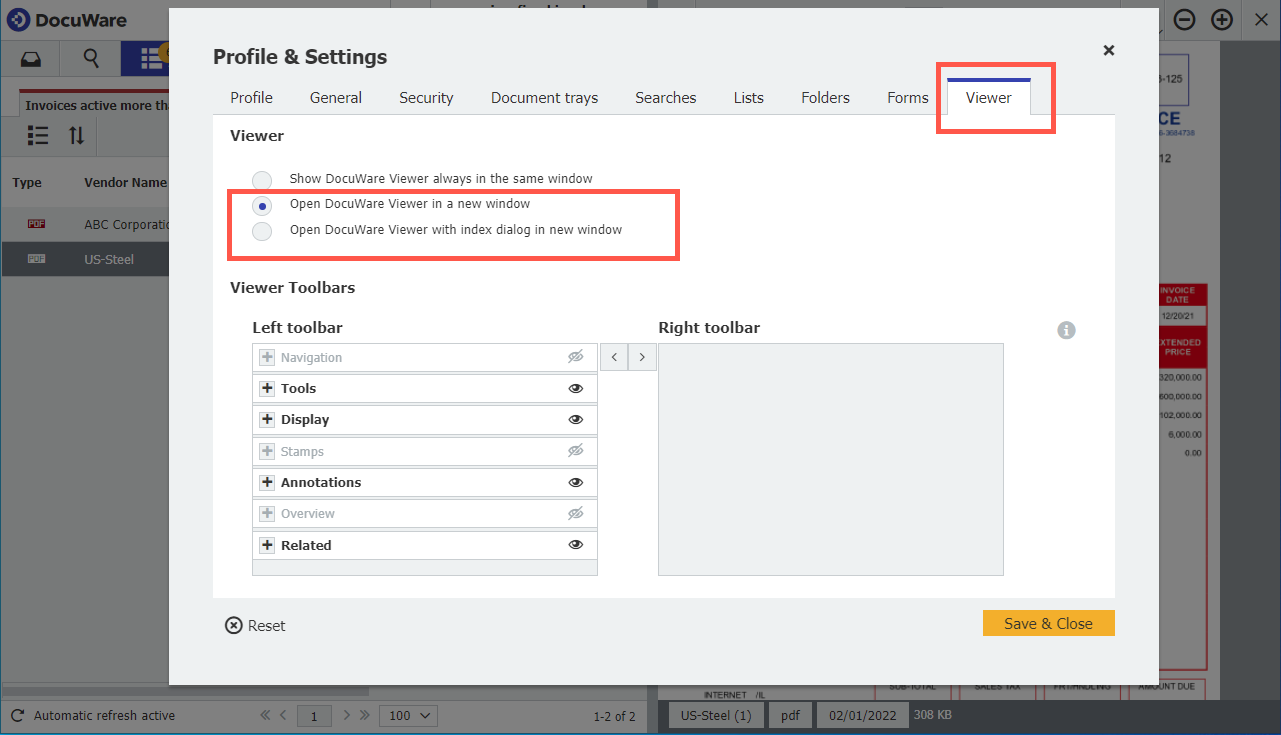 Better overview: DocuWare on two screens