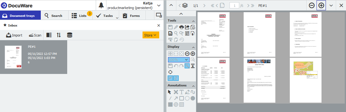 Re-sort and staple documents in a tray