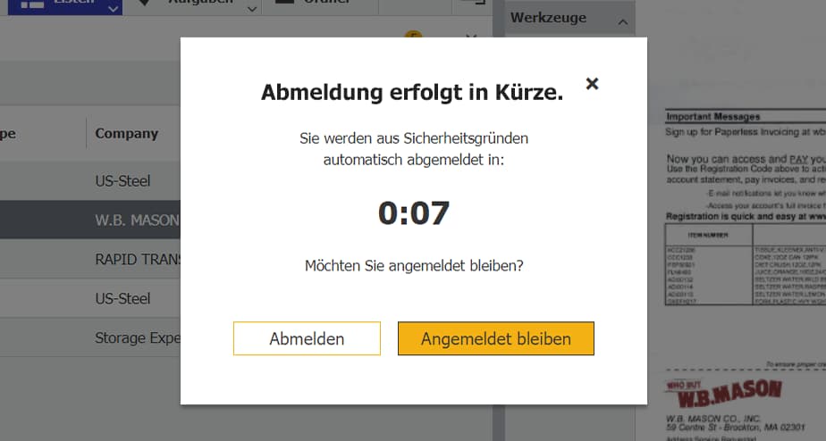 Mehr Sicherheit durch automatische Abmeldung