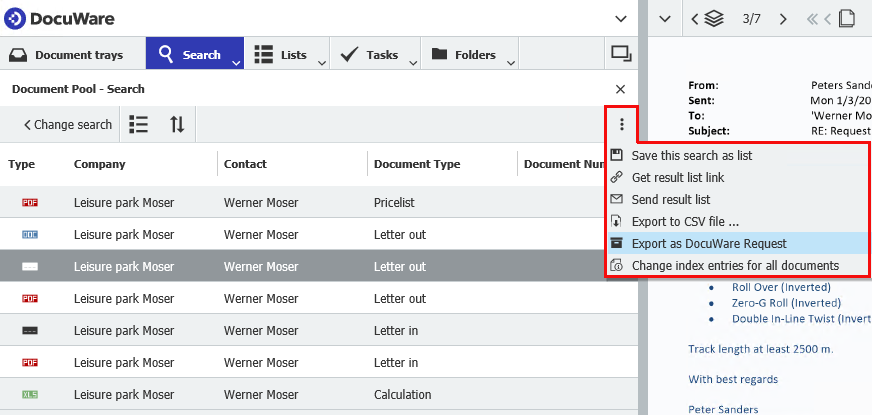 Using Documents from DocuWare While Offline
