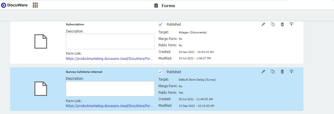 Send out survey forms – even to external users