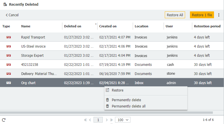 Safely deleting...with a trash bin backup