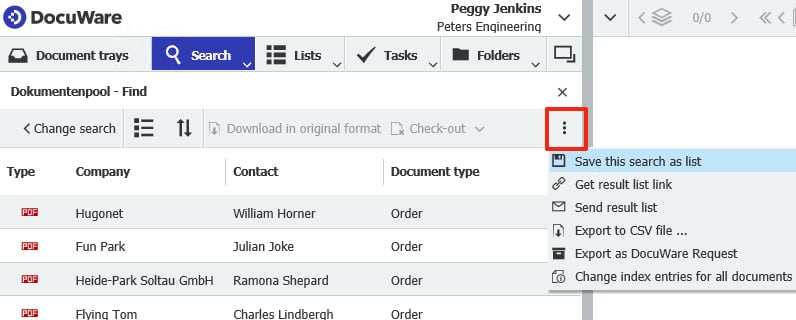 Lists in DocuWare: The right documents always in view