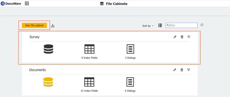 Online surveys using DocuWare forms: Options for analyzing responses