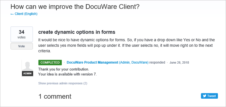 Wishing for a Feature? Let DocuWare Know!
